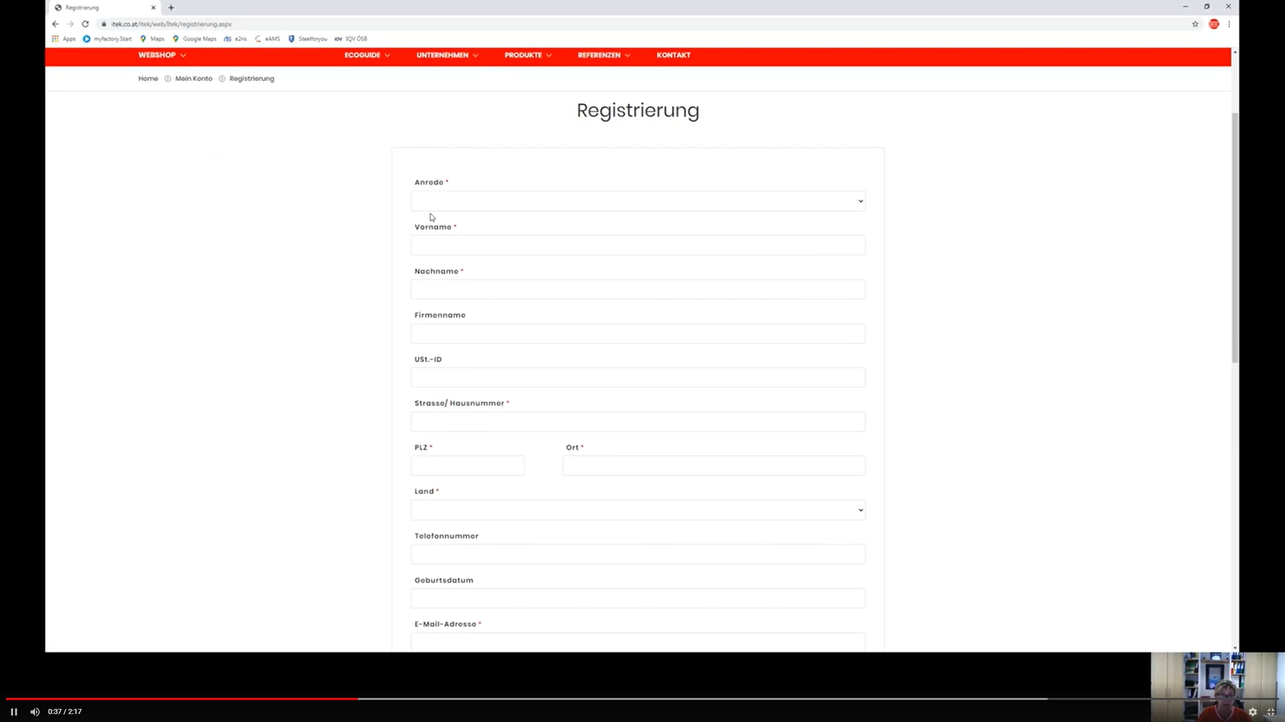Hilfe zur Registrierung - ITEK